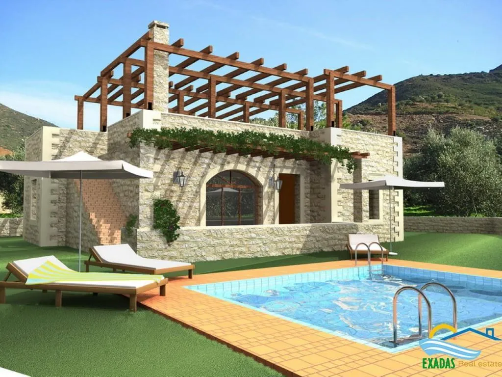 Traditional stone built villas in a quiet traditional village with nice ...